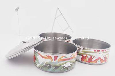 China modelo del 16cm que imprime el portador de la comida con el envase de la manija para la comida con los divisores en venta