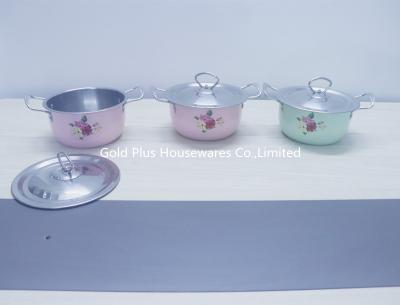 Cina vaso di cottura di acciaio inossidabile 0.085CBM di 20cm con la maniglia due in vendita