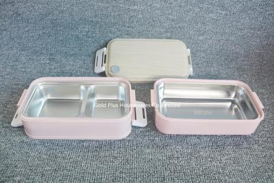 China Two Compartment Plastic Bento Boxes With Locked Handle 2layer for sale
