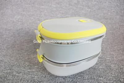 Cina 2 acciaio inossidabile Bento Lunch Box BPA di strato pp libero per l'adulto in vendita