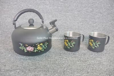 China Portable Volume 0.11cbm Stainless Steel Whistling Tea Kettles With Oem Logo for sale