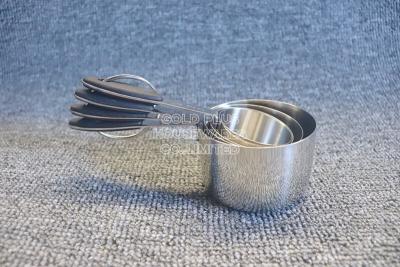Cina tazze e cucchiai di misurazione inossidabili d'argento di 125ml 4pcs per cottura in vendita