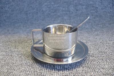 Cina Tazza Heatproof tradizionale del tè della tazza da caffè 400ml del metallo messa con il piattino in vendita