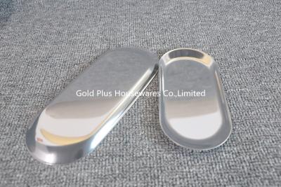 China Hotel non-magnetic stainless steel oval towel dish dinnerware 19cm dia cheap price food grade serving tray for sale