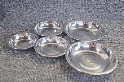 China 10.5cm 304 Stainless Steel Snack Plate Natural Color Round Dessert Dishes for sale