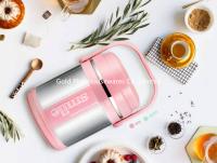 China High-quality multi layers pink color plastic mention pot 1.9L stainless steel deep bento lunch box/food jar for sale