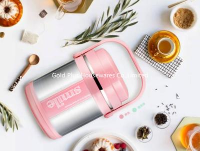 Cina Scatola di pranzo di bento di acciaio inossidabile del vaso 1.9L di menzione della plastica di colore di multi strati di alta qualità/barattolo profondi rosa dell'alimento in vendita