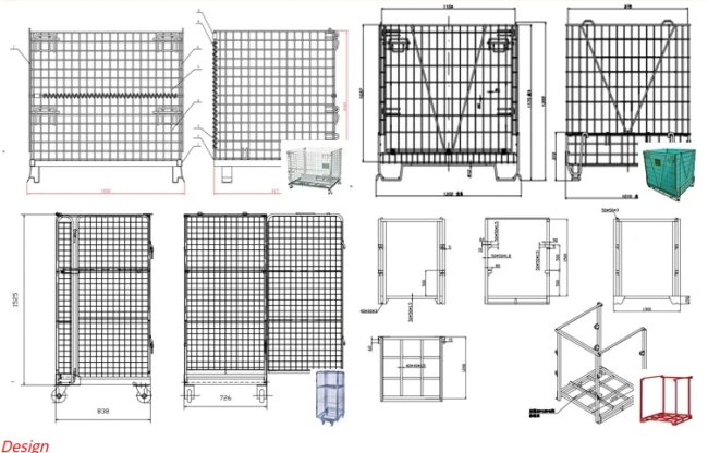 Close-up of wire mesh cage construction