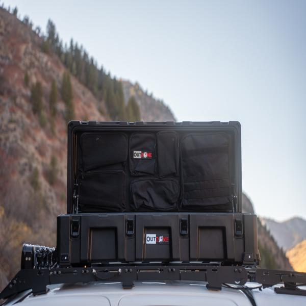Quality 116L Low Profile Hard Plastic Rotomolding Tool Box Storage Case with Roof Luggage Rack Customizable ODM Cargo Housing for sale