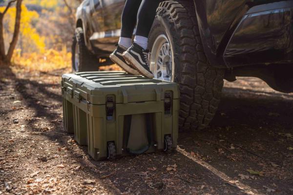 Quality V5 Rugged Camping Storage Box Interlocking Stackable 150L Capacity for sale