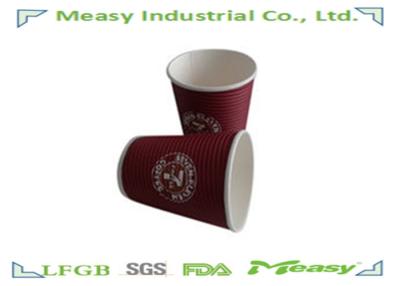 Cina le tazze di caffè della carta dell'ondulazione 12OZ hanno ondulato l'isolamento della parete del Tripple con il logo stampato in vendita