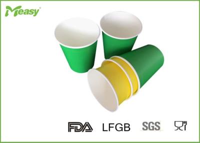 Cina PE eliminabile variopinto luminoso giallo verde della tazza di carta 9OZ doppio ricoperto in vendita