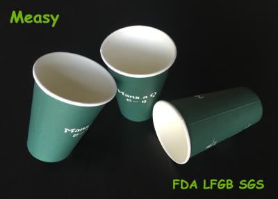 Cina Tazze di carta a parete semplice verdi che stampano, tazze eliminabili 16oz per le bevande calde in vendita