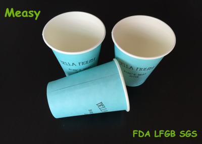 Cina tazze di carta calde con le stampe della lettera nera, tazza di colore di 12OZ Teal di caffè asportabile in vendita