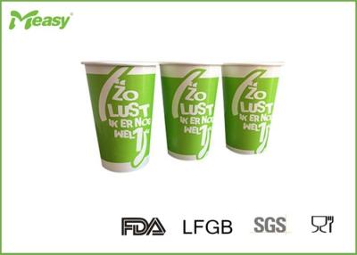 Cina Le tazze di carta fredde verde intenso, tazze di carta stampate abitudine di logo portano via in vendita