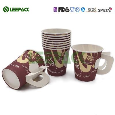 Chine Tasse de papier de café unique jetable avec la poignée avec la poignée, petite taille à vendre