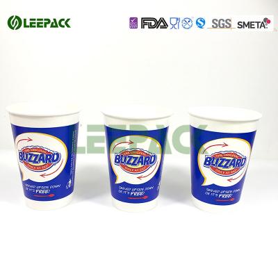 China Geïsoleerde Blauwe Drank 12 Oz-Document Koppen voor Snel Voedselrestaurant, Partij Te koop