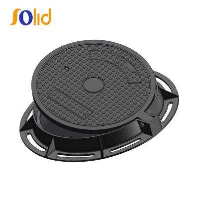 China EN124 E600 600 800mm Bitumen Or Epoxy Coating Heavy Duty Cast Iron Manhole Covers for sale