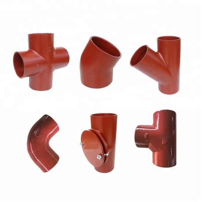 China EN877 Standard Red Coated Cast Iron Pipe Fittings for sale