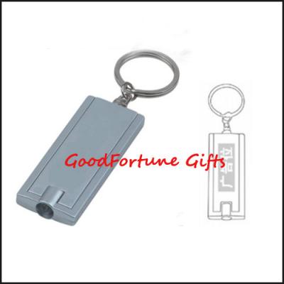 China Rectangle LED light Keyrings keychain printed logo gift for sale