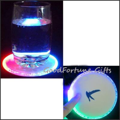 Promotion customed led flash coaster mugs cup beer pads mat gift supplier printed logo