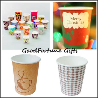 China Eco printed logo customed Advertising one time coffee water Disposable Paper Cup for sale