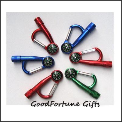 China o logotipo impresso customed o carabiner da promoção com compasso e tocha à venda