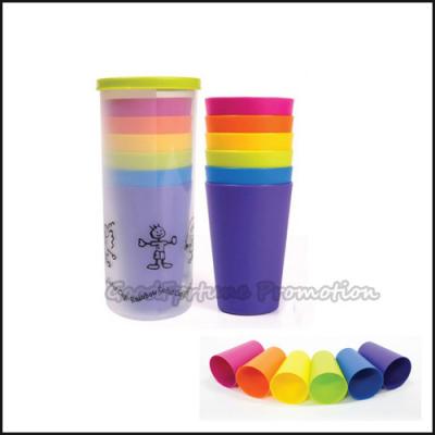 China a promoção customed do logotipo empilhou copo ajustado da caneca da garrafa de leite da água do café do arco-íris de 6pcs Eco pp à venda
