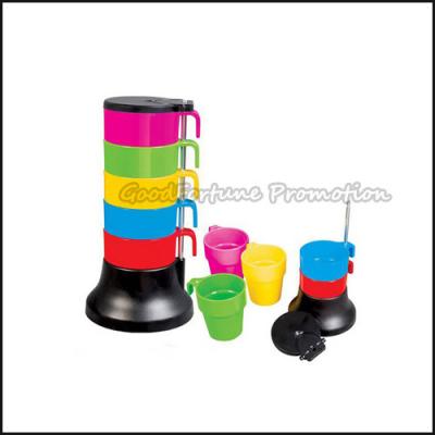 China a promoção customed do logotipo empilhou copo ajustado da caneca da garrafa de leite da água do café do arco-íris de 5pcs Eco pp à venda