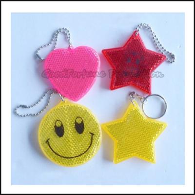 China a promoção imprimiu o presente reflexivo dos keyrings do keychain do artigo da segurança de tráfego do Abs de Eco do logotipo à venda