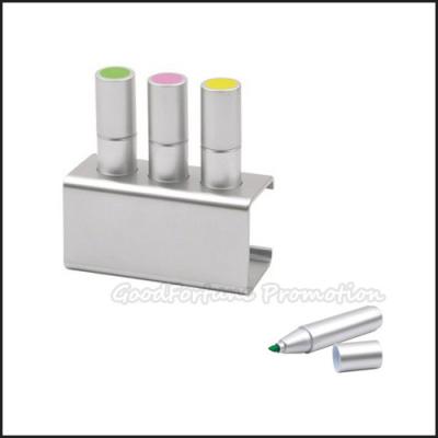 China Presente impresso do marcador do highlighter do brilho da propaganda do logotipo da promoção 3pcs de Customed mesa ajustada à venda