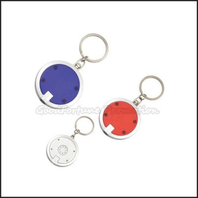China A propaganda redonda da promoção de Customed conduziu o logotipo impresso keyrings do keychain da tocha da lanterna elétrica à venda