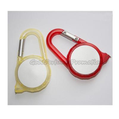 Hot Sale Eco Abs promotional logo advertising carabiners keychain with tape keyring gift