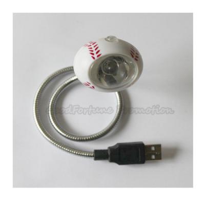 China A dobra impressa relativa à promoção da cabeça da bola do usb do logotipo da venda quente conduziu o presente da lâmpada de leitura da tabela da mesa à venda