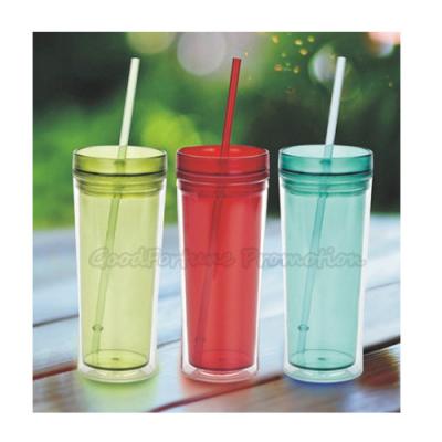 China Promoção presente plástico da garrafa do copo da bebida da água da caneca da secadora de roupa de duas camadas à venda