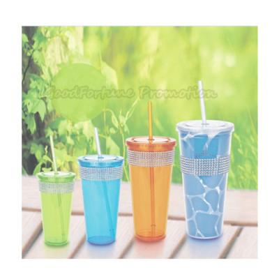 China A promoção Coloured imprimiu o logotipo presente plástico da garrafa do copo da bebida da água da caneca da secadora de roupa de duas camadas à venda
