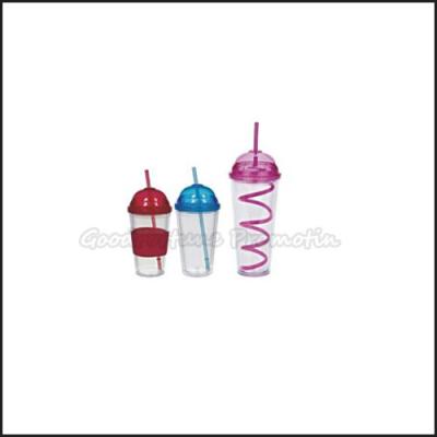 China A promoção Coloured imprimiu o logotipo presente plástico da garrafa do copo da bebida da água da caneca da secadora de roupa de duas camadas à venda