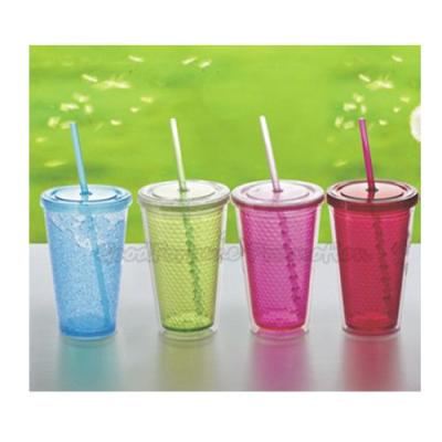 China A promoção Coloured imprimiu o logotipo presente plástico da garrafa do copo da bebida da água da caneca da secadora de roupa de duas camadas à venda