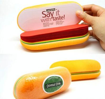 China Almofada de memorando pegajosa da nota do cachorro quente criativo novo do sanduíche do pão do produto do presente à venda