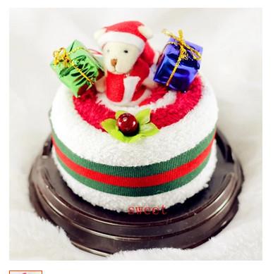 China Toalha criativa nova da forma do bolo do Natal do presente de casamento do produto do presente da promoção à venda