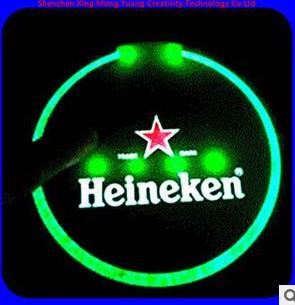 China New customed logo promotional acrylic round party club club led flash coaster cushion for sale
