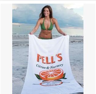 New customed print logo promotional outdoor advertising gift superfine fiber beach towels