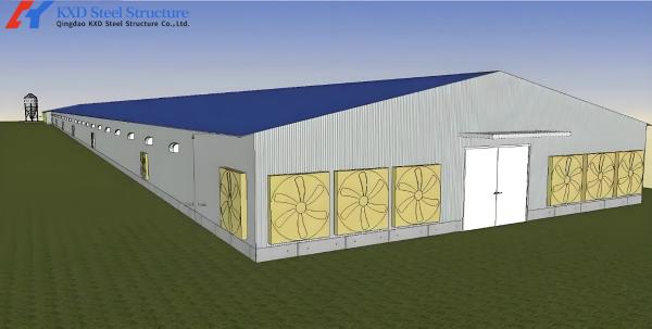 Quality Custom Prefab Layer Chicken House Structures , Automatic Layer Poultry Farm Structure for sale