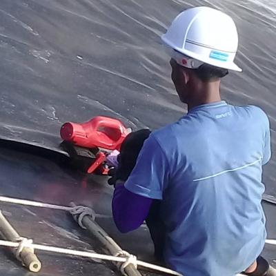 Cina Geomembrana in HDPE a doppio liscio/trama per stagno di allevamento di pesci in polietilene ad alta densità in vendita