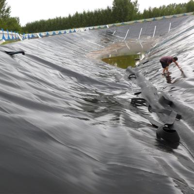 China Glanzende witte 1,5 mm HDPE-geomembraanrol voor zwembadvisboerderij Te koop