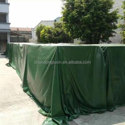 China Waterdicht PVC-doek Blauw stofdicht polydoek voor vrachtwagengoederen Te koop