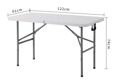 China Mesa dobrável de plástico branco com altura ajustável para piquenique ao ar livre à venda