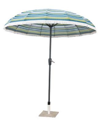 China Modern Design Style 18K Fiberglass Ribs 160G Polyester Outdoor Umbrella with Tassels for sale