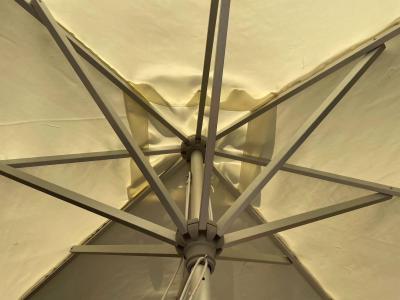 China Aluminum Frame Square Garden Umbrella with UV50 Protection and 280g Polyester Fabric for sale