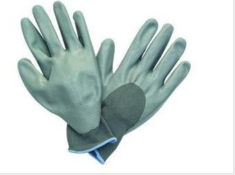 China 13G Knitted Seamless White Nylon Liner Protective Hand Gloves With Grey Nitrile factory